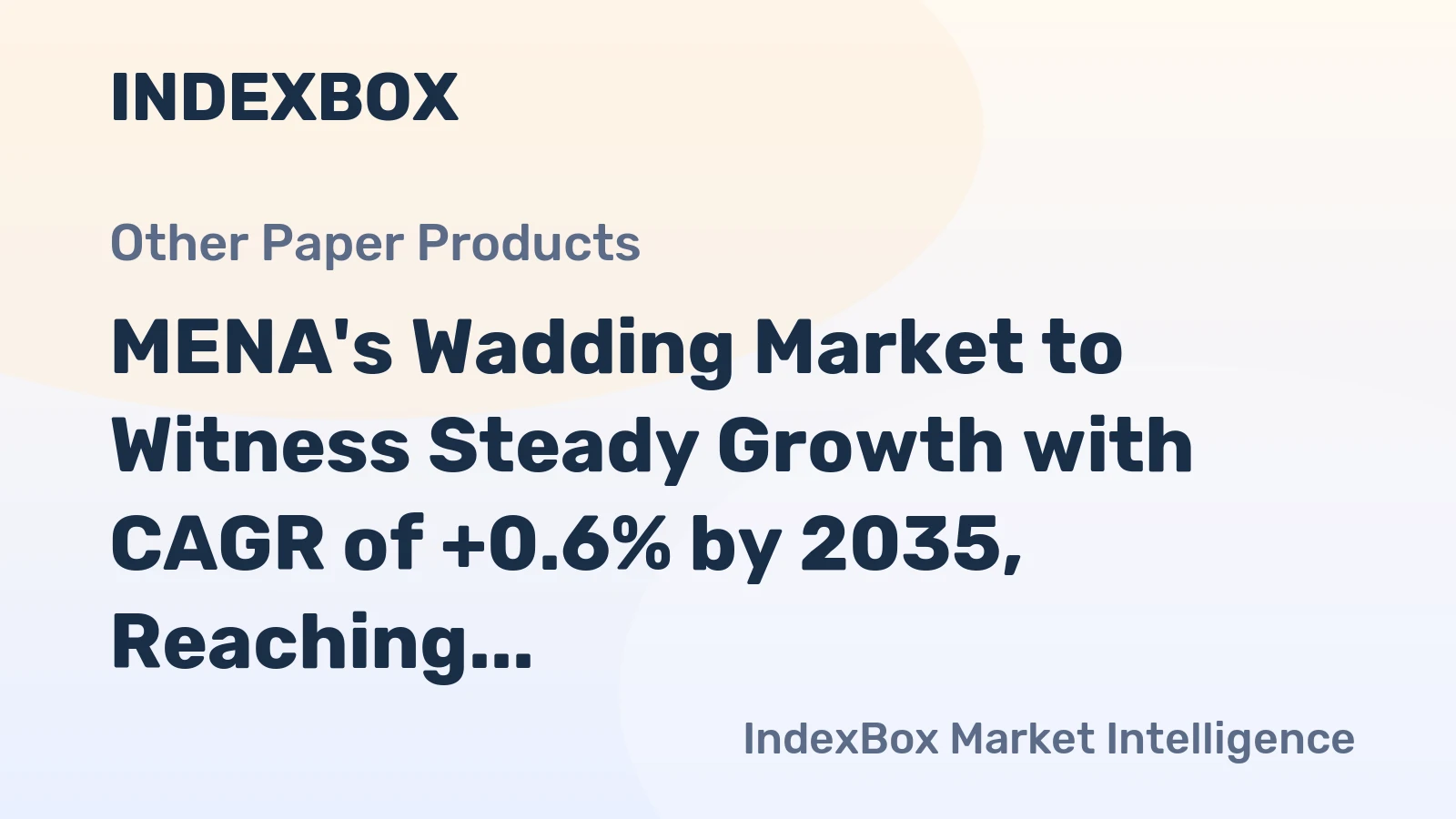 MENA's Wadding Market to Witness Steady Growth with CAGR of +0.6% by 2035, Reaching $1.2B
