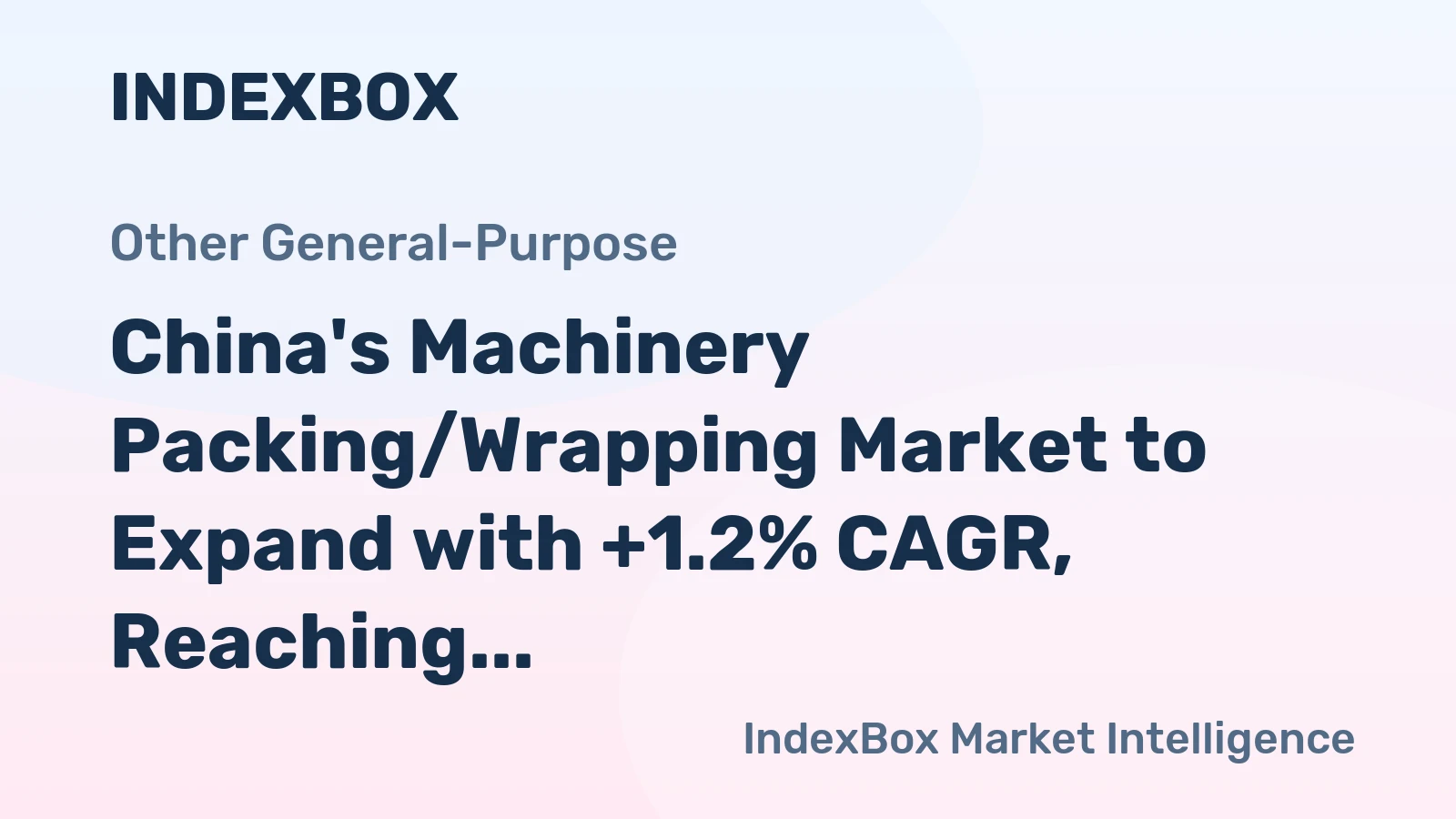 China's Machinery Packing/Wrapping Market to Expand with +1.2% CAGR, Reaching $1.1B by 2035