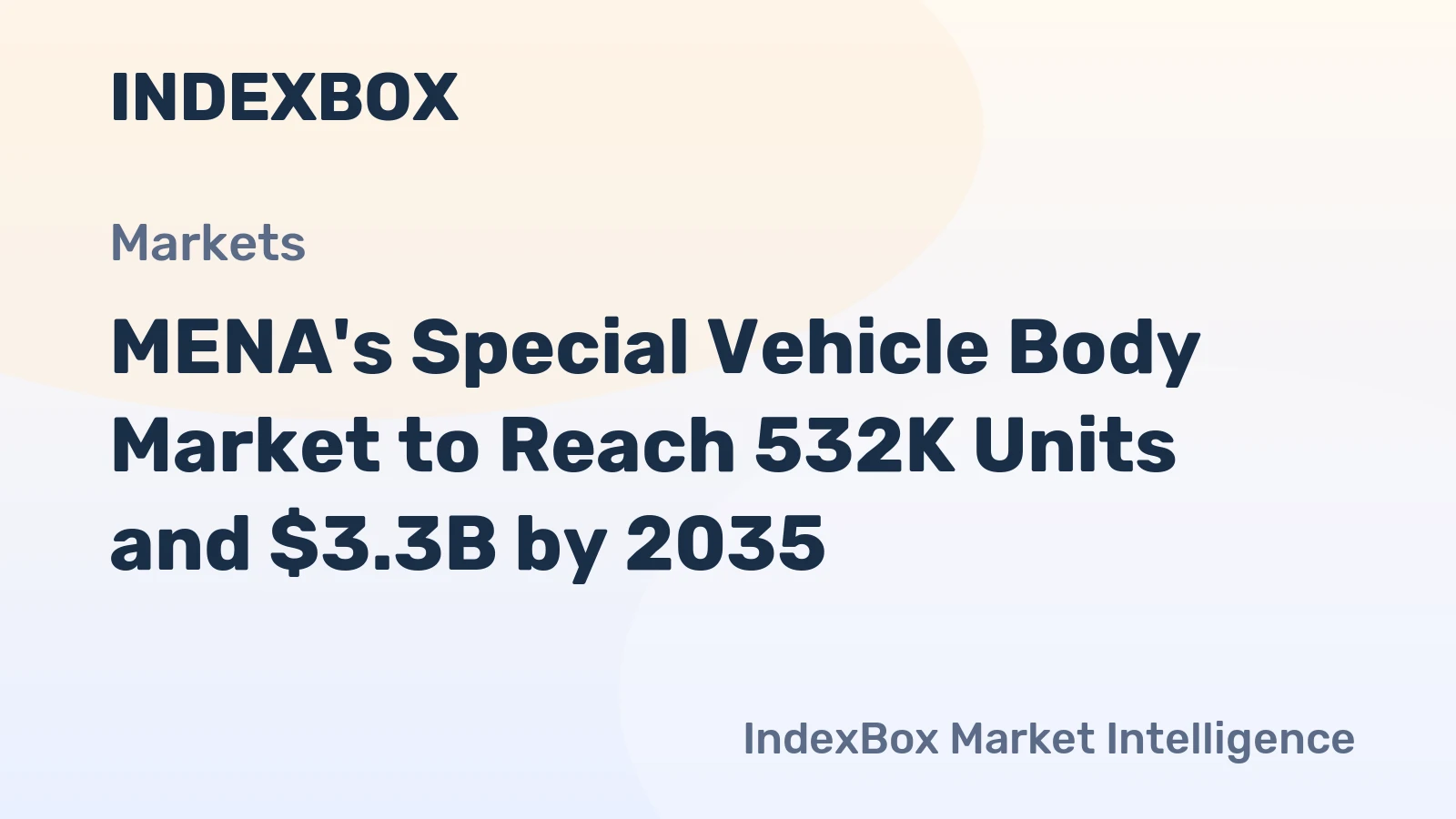 MENA's Special Vehicle Body Market to Reach 532K Units and $3.3B by 2035
