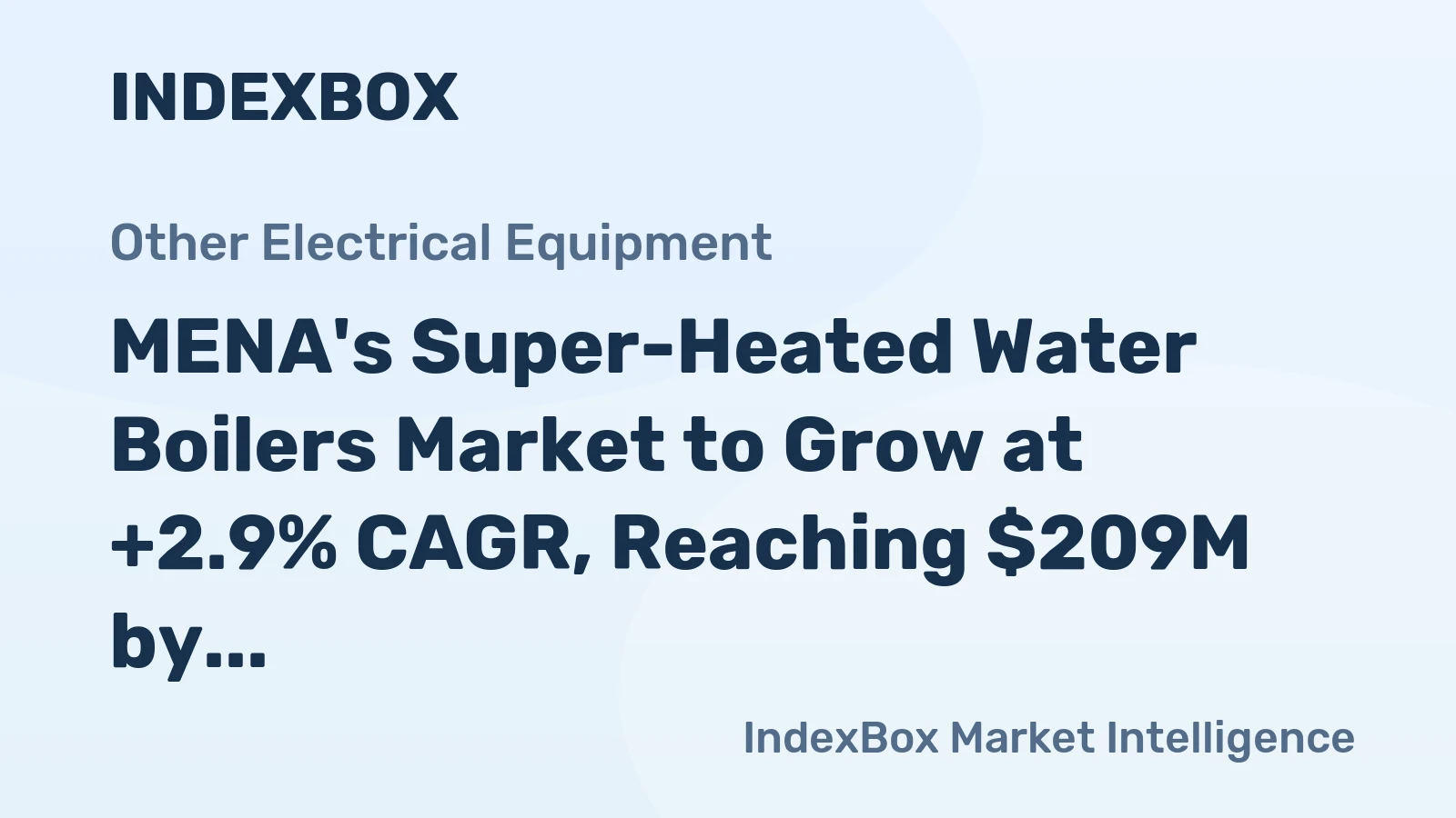 MENA's Super-Heated Water Boilers Market to Grow at +2.9% CAGR, Reaching $209M by 2035