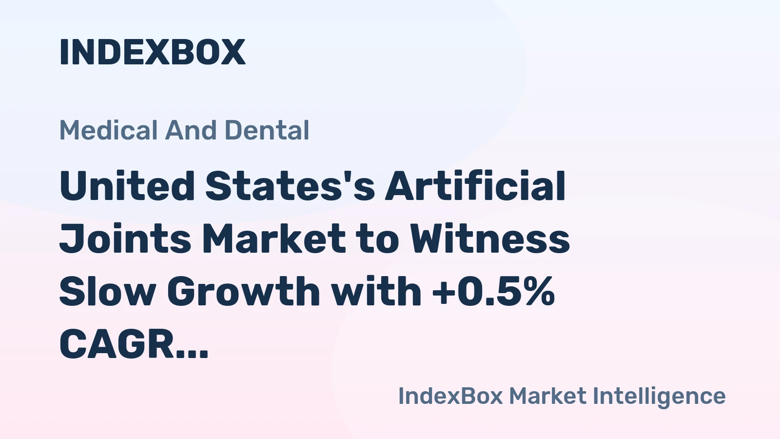 United States's Artificial Joints Market to Witness Slow Growth with +0.5% CAGR from 2024-2035