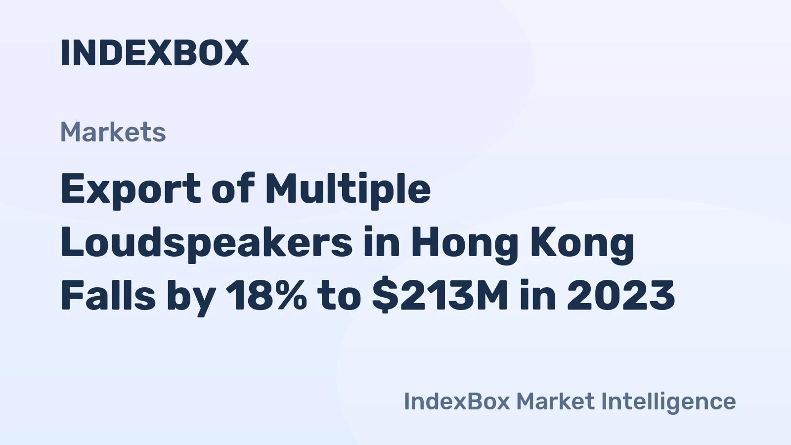 Export of Multiple Loudspeakers in Hong Kong Falls by 18% to $213M in 2023
