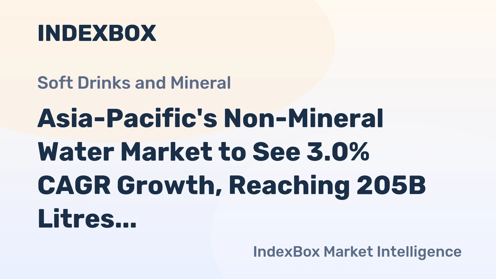Asia-Pacific's Non-Mineral Water Market to See 3.0% CAGR Growth, Reaching 205B Litres by 2035