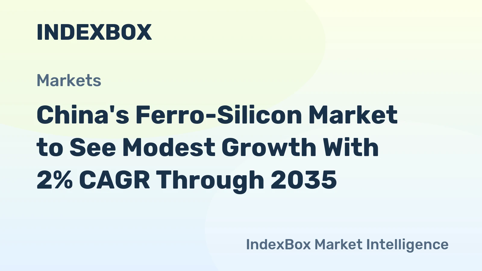 China's Ferro-Silicon Market to See Modest Growth With 2% CAGR Through 2035