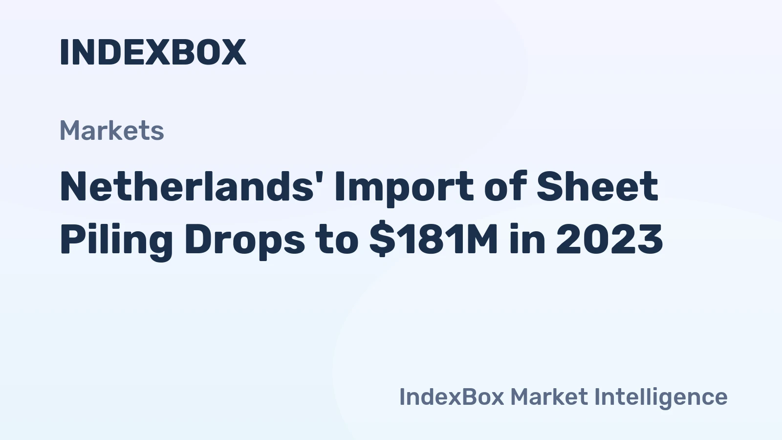 Netherlands' Import of Sheet Piling Drops to $181M in 2023