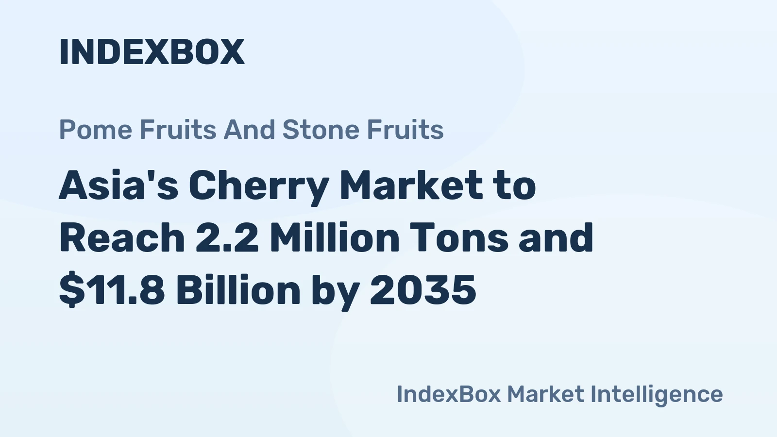 Asia's Cherry Market to Reach 2.2 Million Tons and $11.8 Billion by 2035