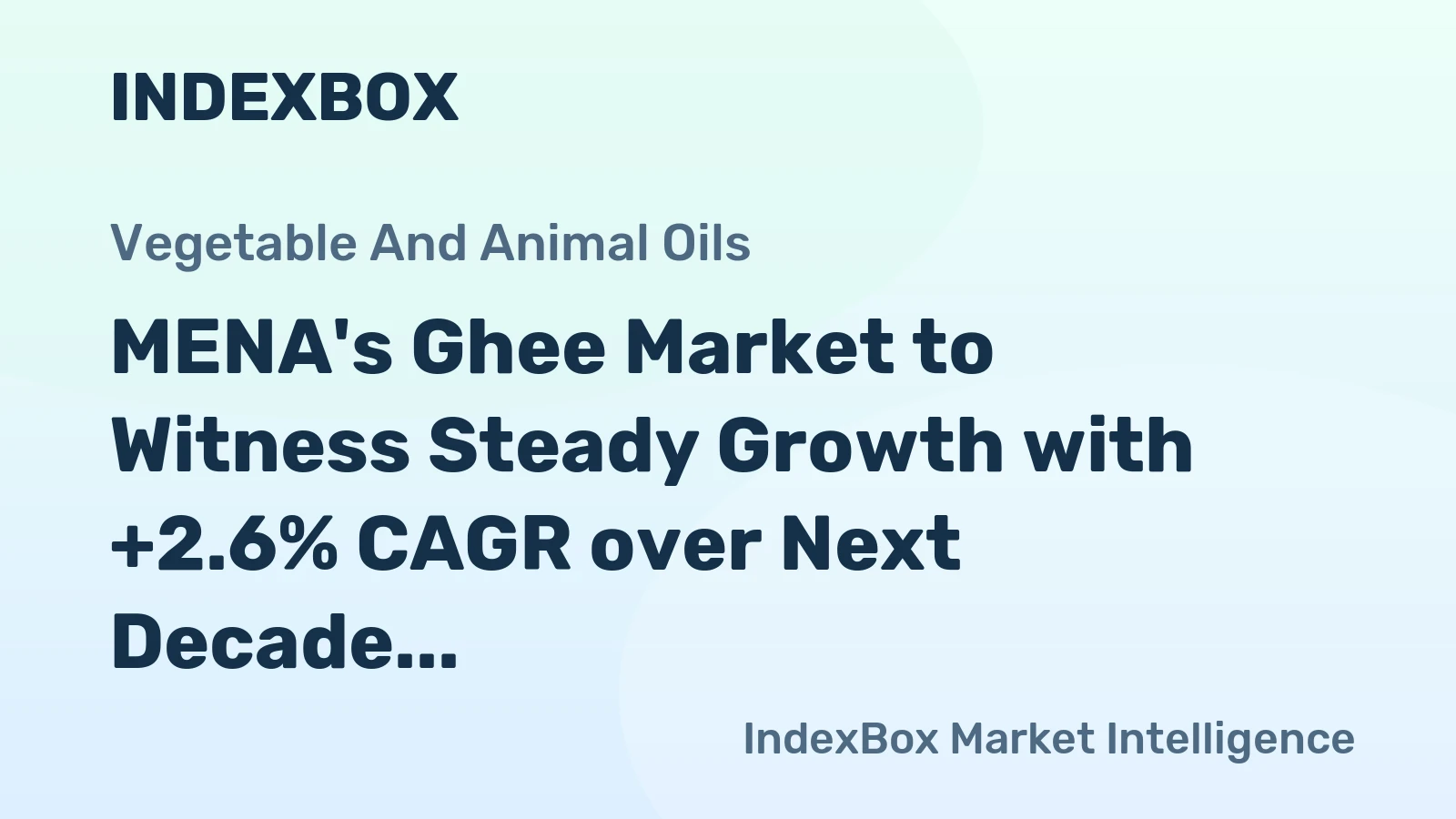 MENA's Ghee Market to Witness Steady Growth with +2.6% CAGR over Next Decade
