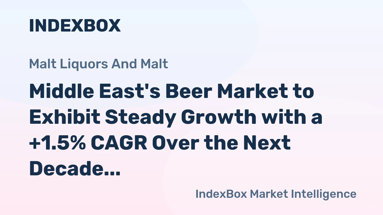 Middle East's Beer Market to Exhibit Steady Growth with a +1.5% CAGR Over the Next Decade