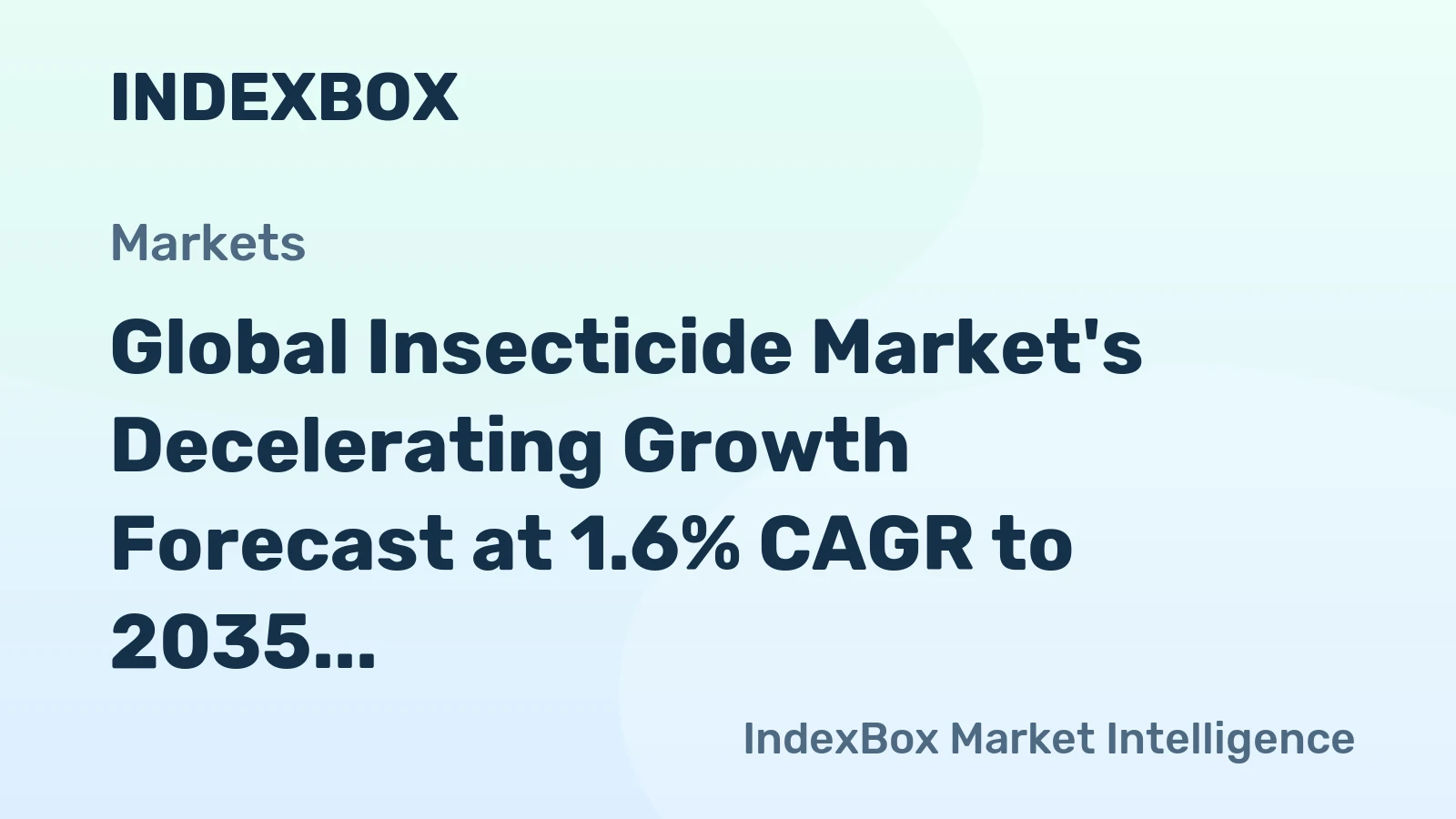 Global Insecticide Market's Decelerating Growth Forecast at 1.6% CAGR to 2035
