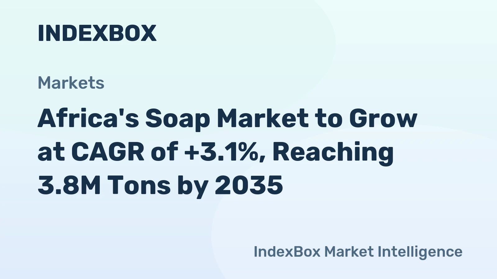 Africa's Soap Market to Grow at CAGR of +3.1%, Reaching 3.8M Tons by 2035