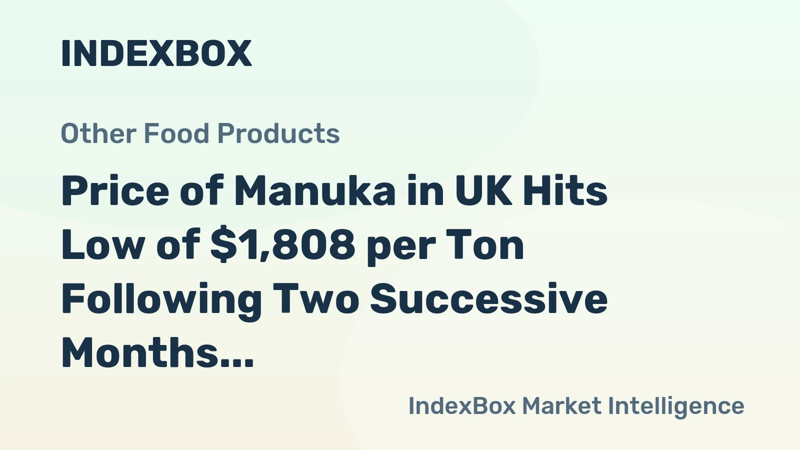 Price of Manuka in UK Hits Low of $1,808 per Ton Following Two Successive Months of Decline