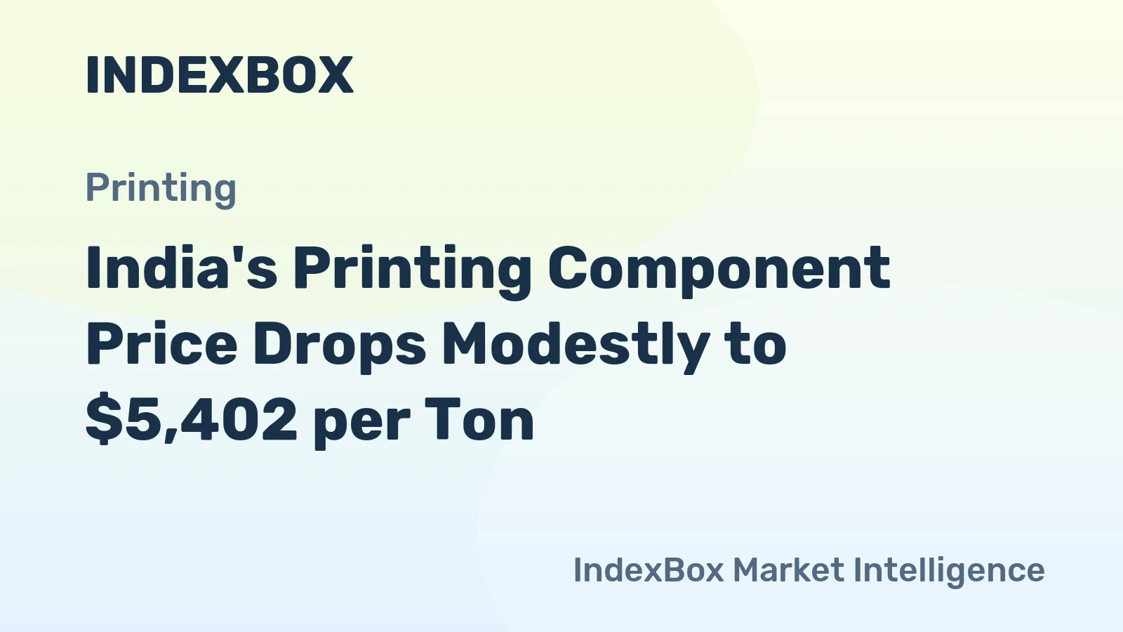 India's Printing Component Price Drops Modestly to $5,402 per Ton
