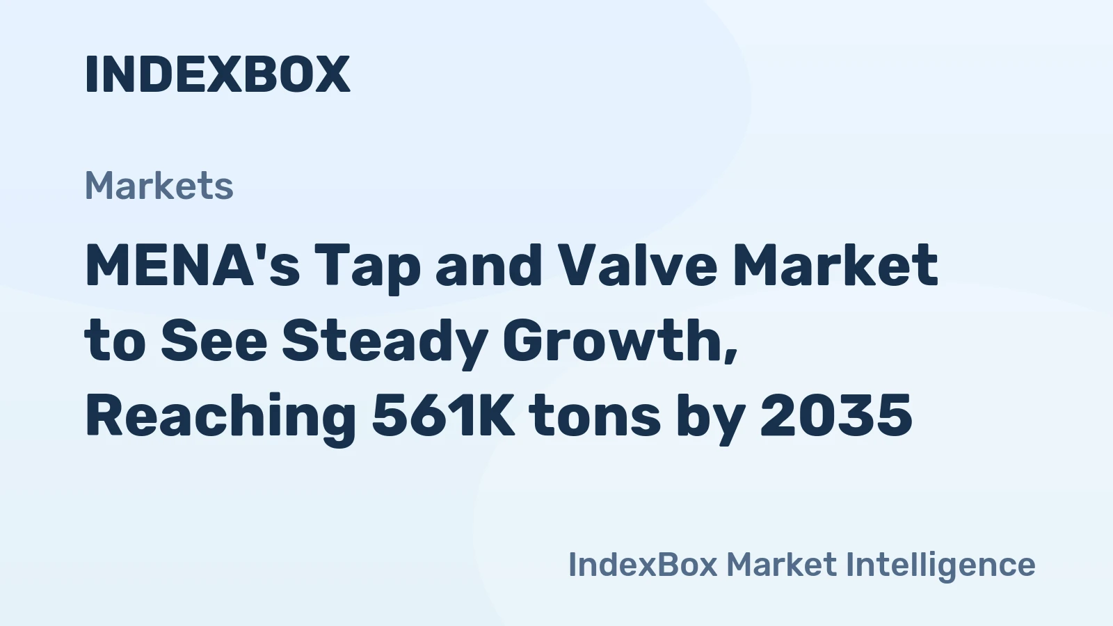 MENA's Tap and Valve Market to See Steady Growth, Reaching 561K tons by 2035