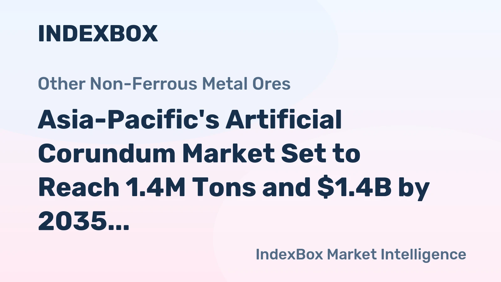 Asia-Pacific's Artificial Corundum Market Set to Reach 1.4M Tons and $1.4B by 2035