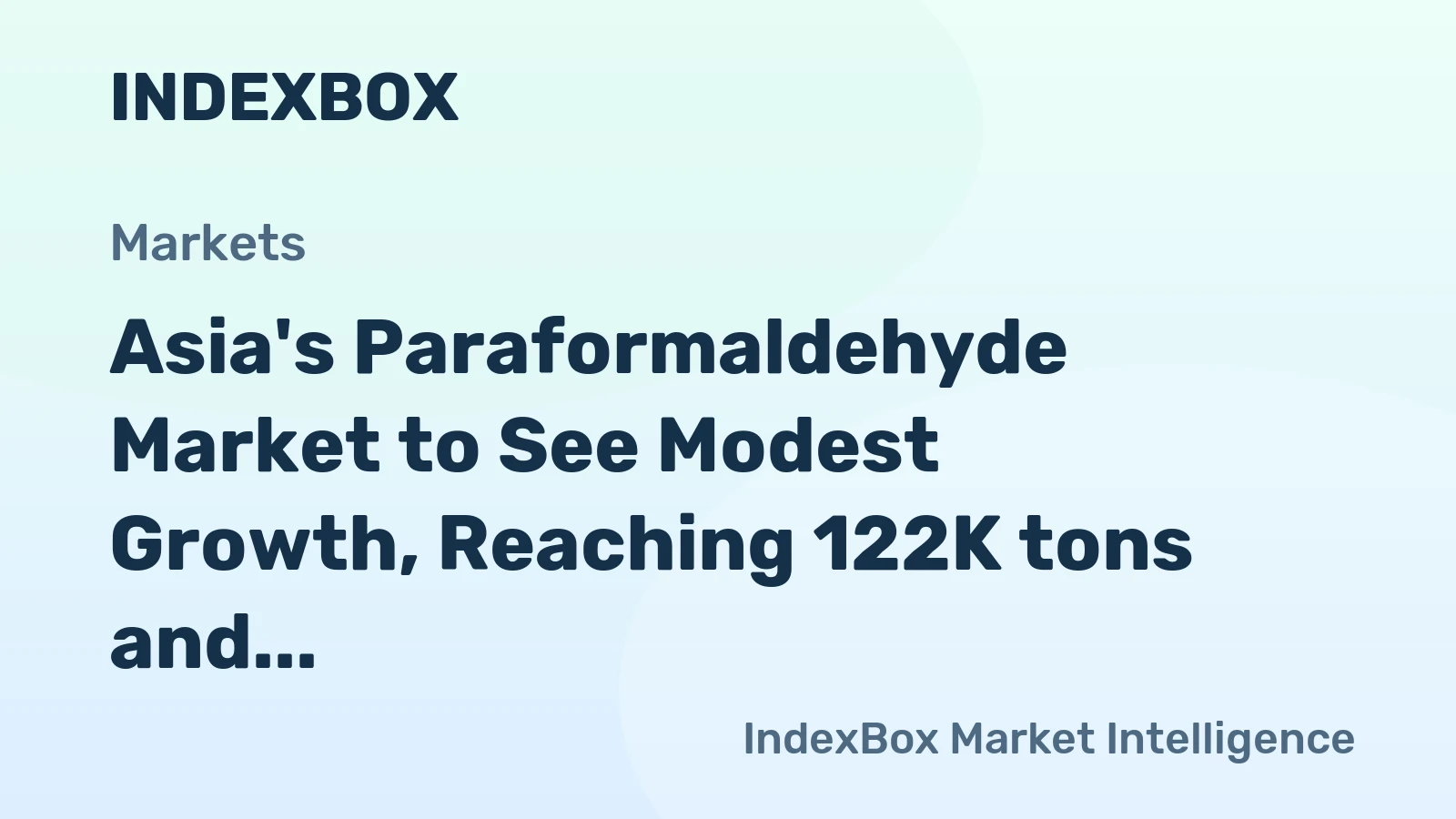 Asia's Paraformaldehyde Market to See Modest Growth, Reaching 122K tons and $128M by 2035
