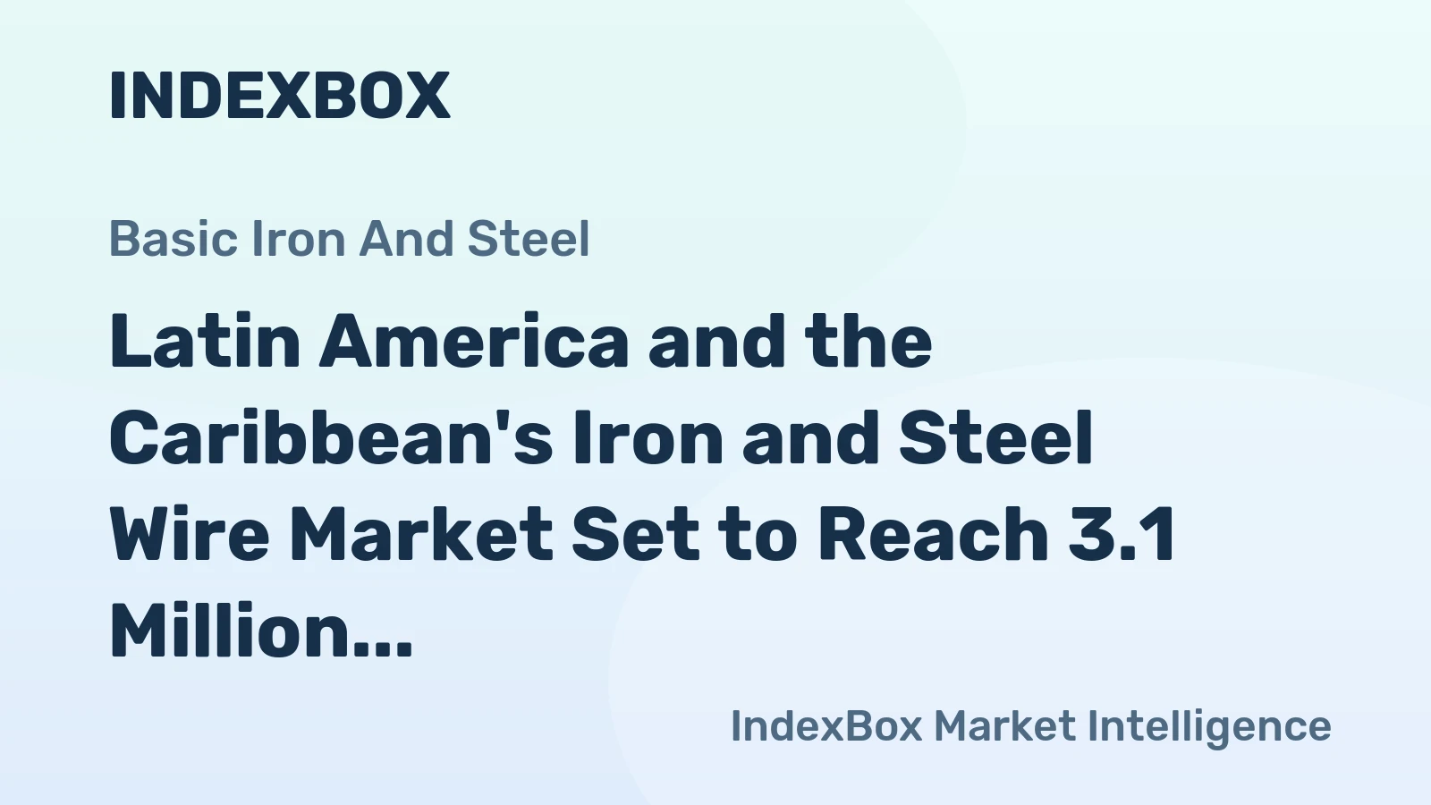 Latin America and the Caribbean's Iron and Steel Wire Market Set to Reach 3.1 Million Tons and $5.3 Billion by 2035