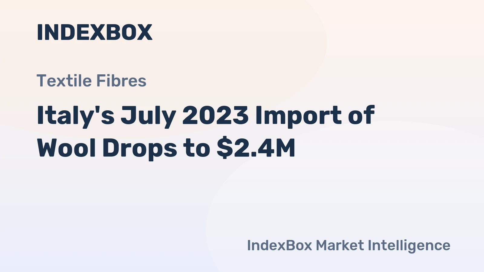 Italy's July 2023 Import of Wool Drops to $2.4M