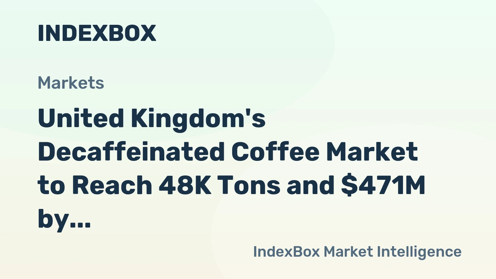 United Kingdom's Decaffeinated Coffee Market to Reach 48K Tons and $471M by 2035