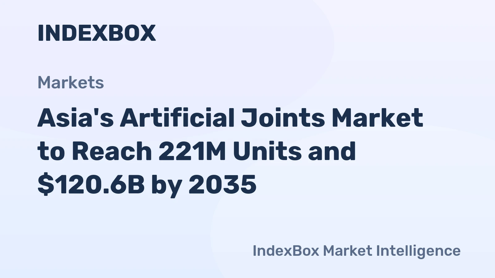 Asia's Artificial Joints Market to Reach 221M Units and $120.6B by 2035