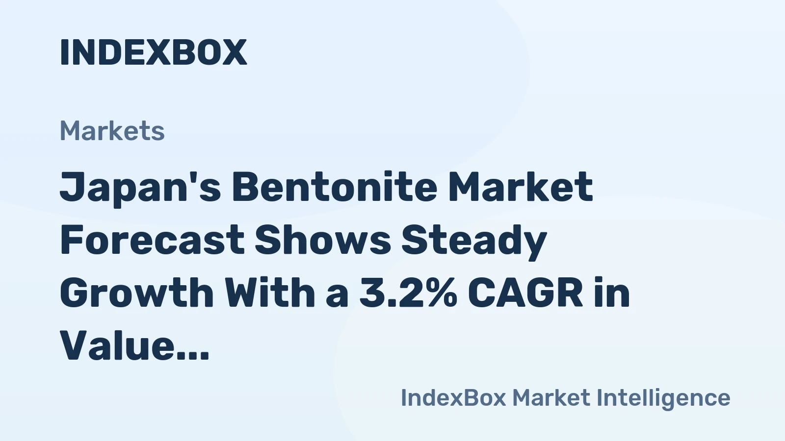 Japan's Bentonite Market Forecast Shows Steady Growth With a 3.2% CAGR in Value Through 2035