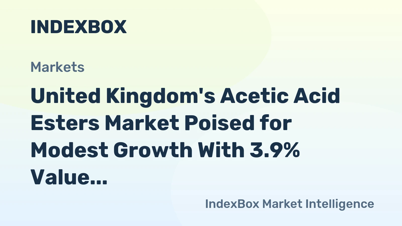 United Kingdom's Acetic Acid Esters Market Poised for Modest Growth With 3.9% Value CAGR Forecast