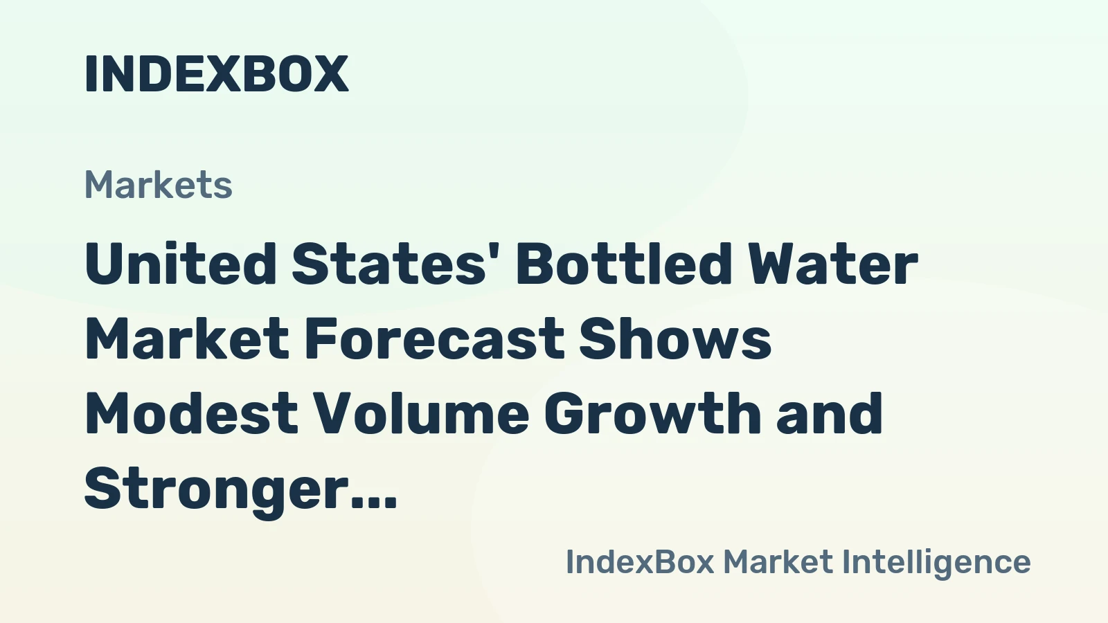 United States' Bottled Water Market Forecast Shows Modest Volume Growth and Stronger Value CAGR of +1.7% Through 2035