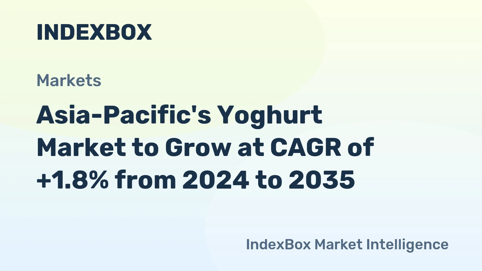 Asia-Pacific's Yoghurt Market to Grow at CAGR of +1.8% from 2024 to 2035
