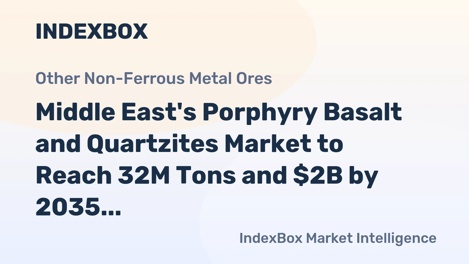 Middle East's Porphyry Basalt and Quartzites Market to Reach 32M Tons and $2B by 2035