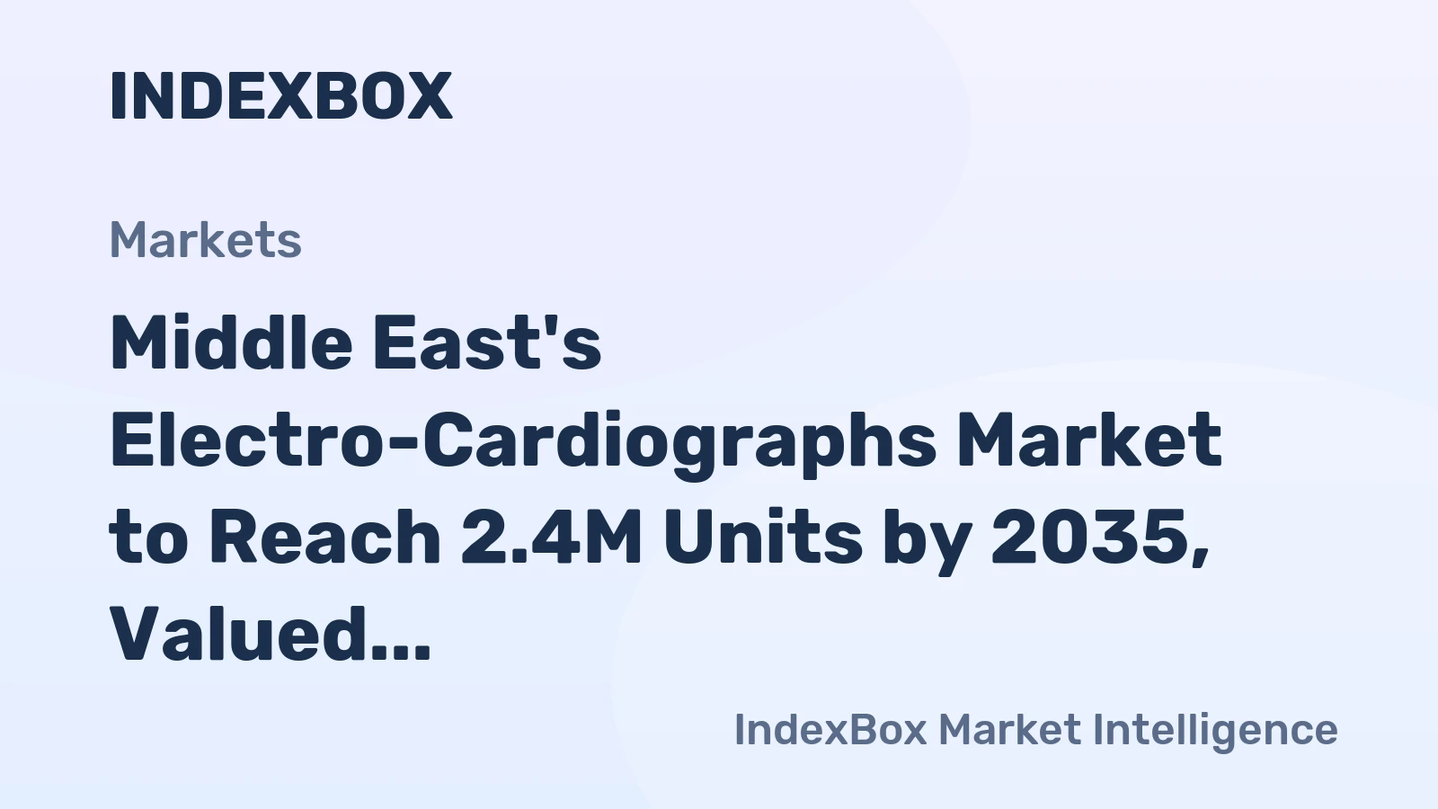 Middle East's Electro-Cardiographs Market to Reach 2.4M Units by 2035, Valued at $306M