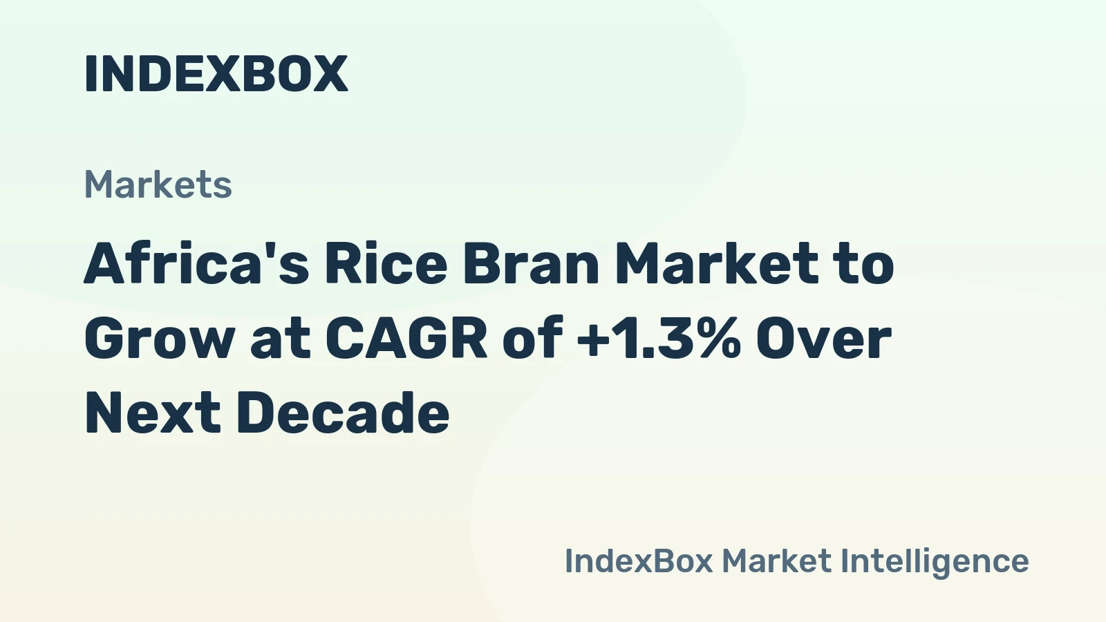 Africa's Rice Bran Market to Grow at CAGR of +1.3% Over Next Decade