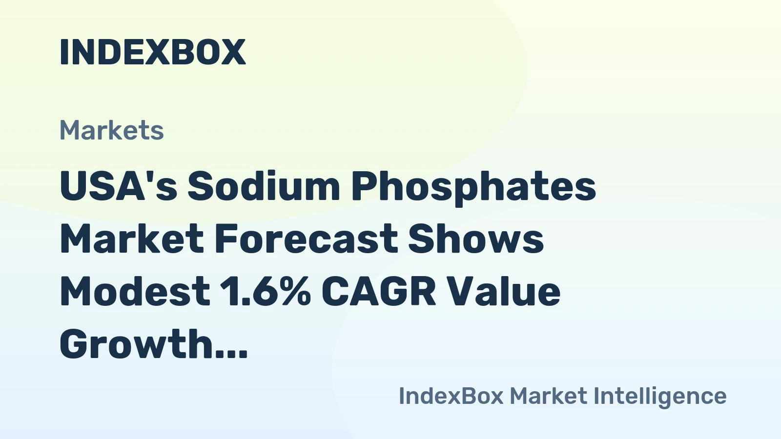 USA's Sodium Phosphates Market Forecast Shows Modest 1.6% CAGR Value Growth Despite Recent Contraction