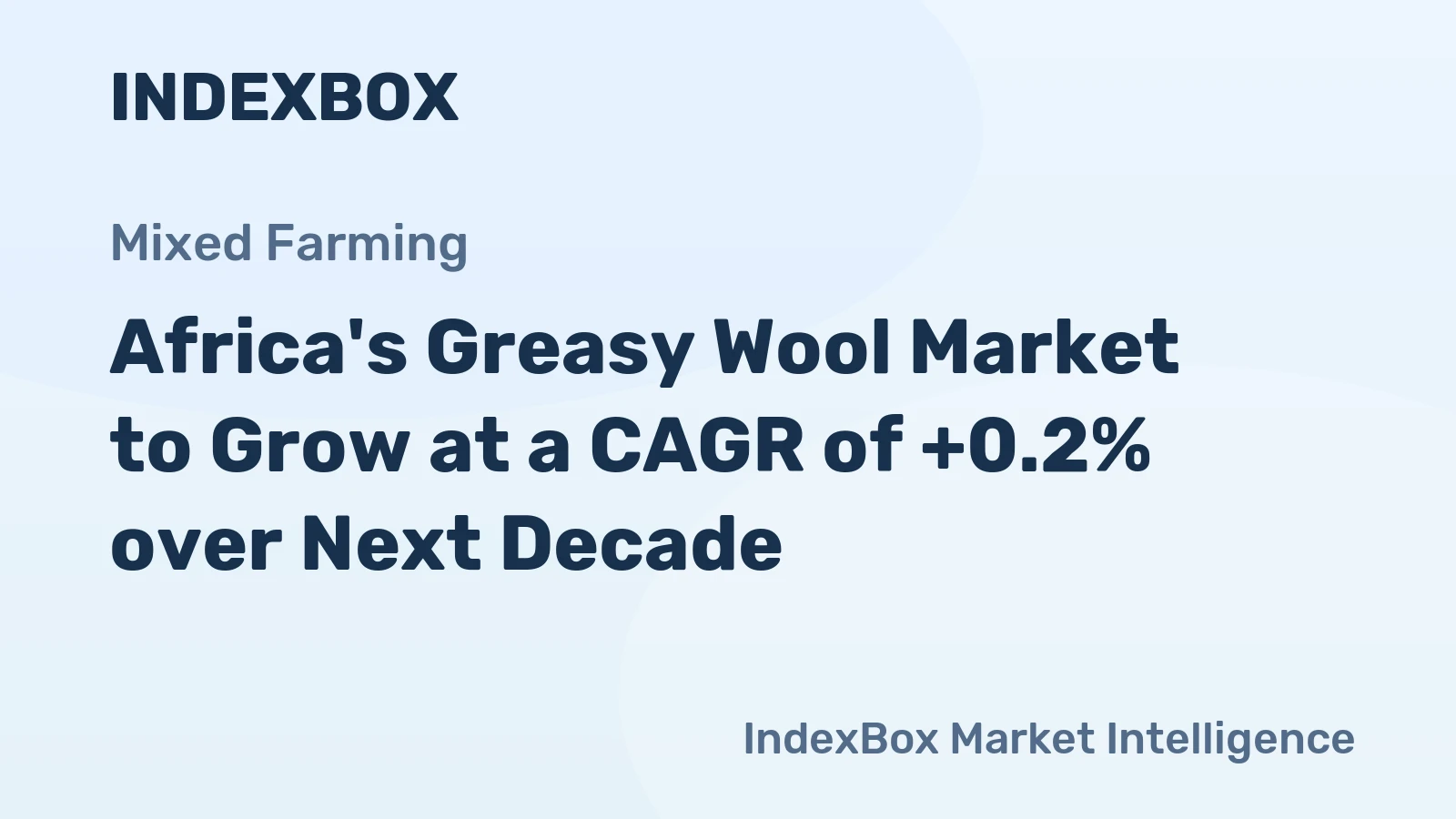 Africa's Greasy Wool Market to Grow at a CAGR of +0.2% over Next Decade