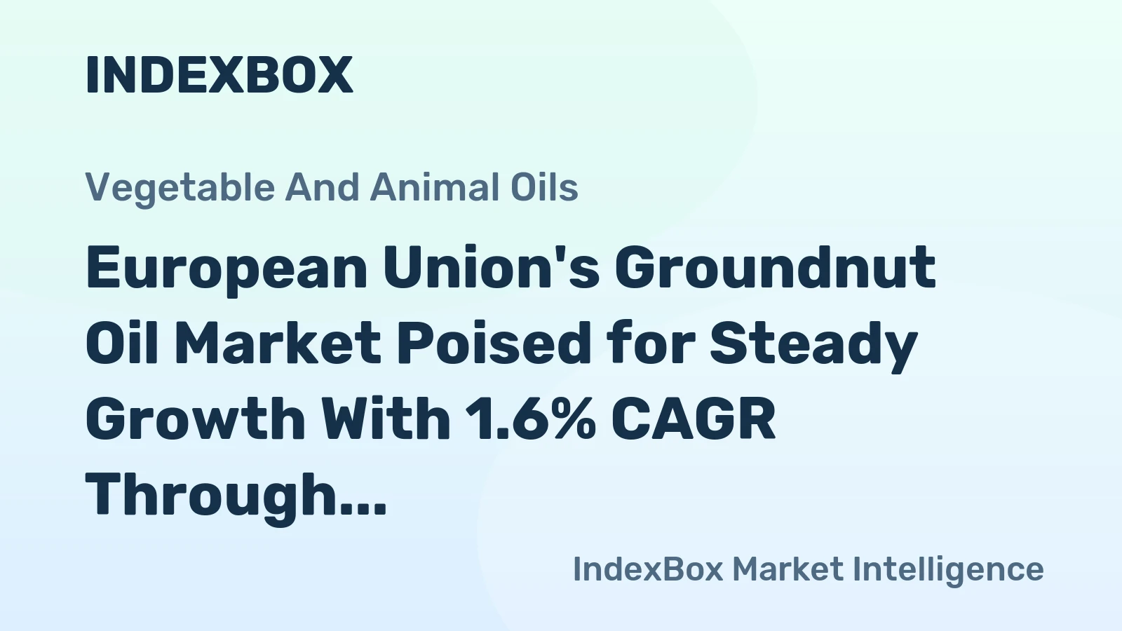 European Union's Groundnut Oil Market Poised for Steady Growth With 1.6% CAGR Through 2035