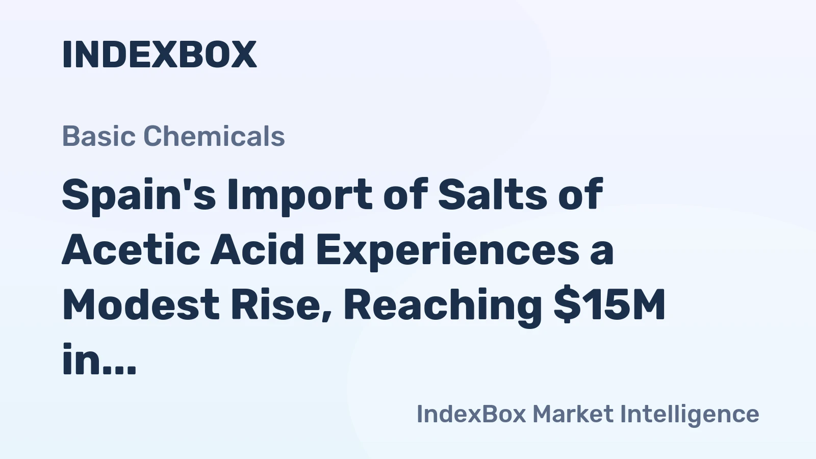 Spain's Import of Salts of Acetic Acid Experiences a Modest Rise, Reaching $15M in 2024