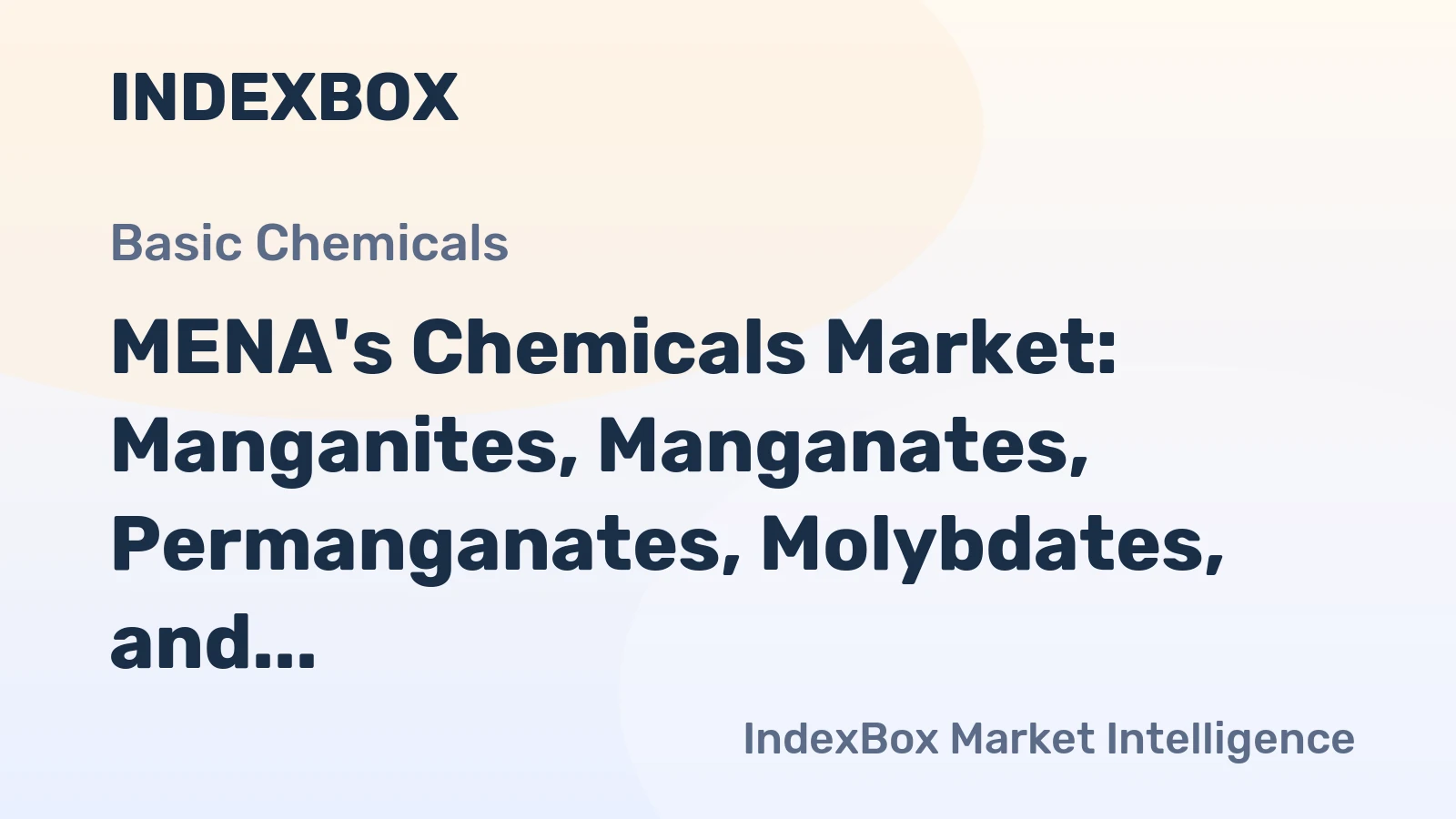 MENA's Chemicals Market: Manganites, Manganates, Permanganates, Molybdates, and Tungstates to Reach $337M by 2035