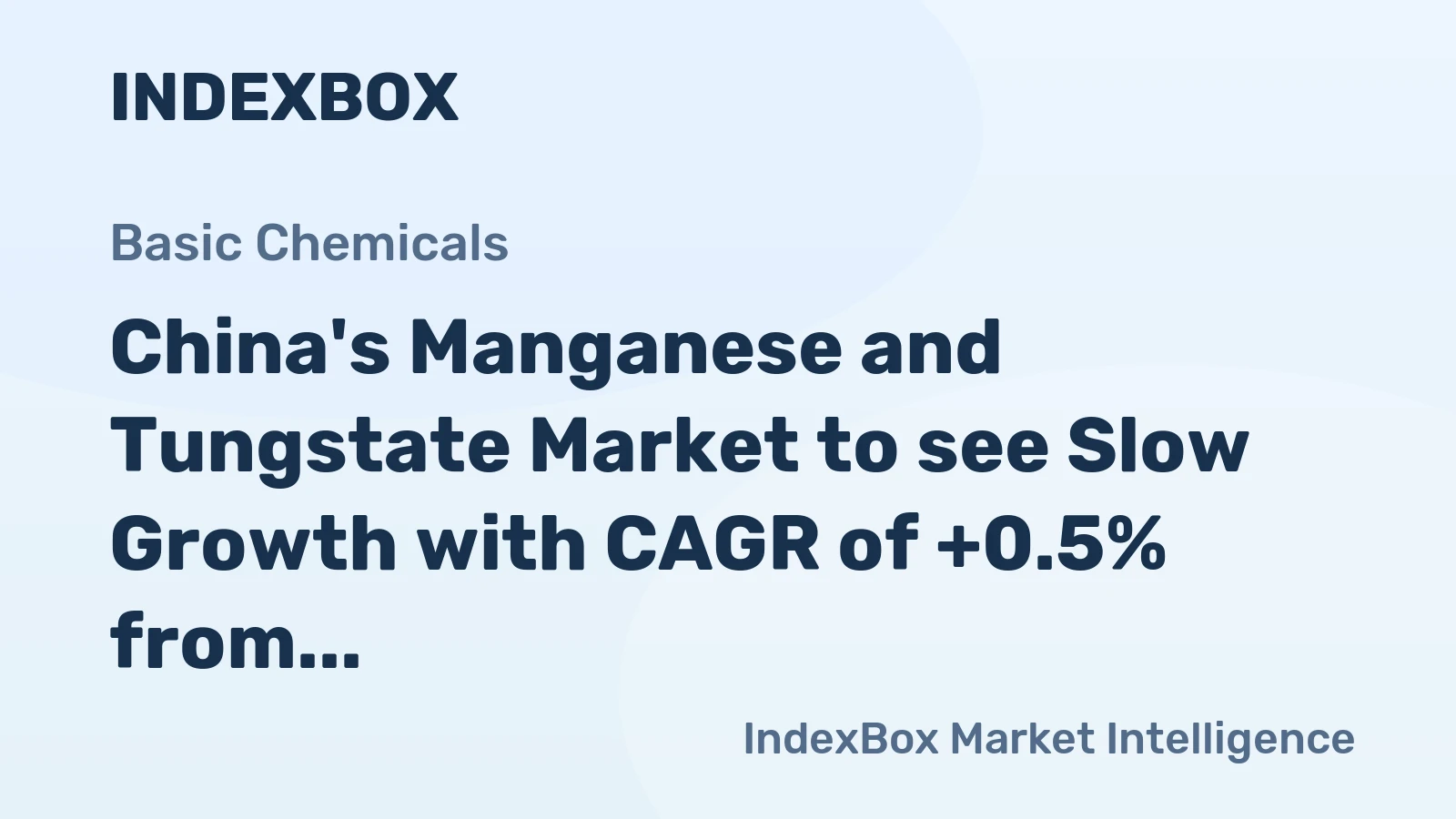 China's Manganese and Tungstate Market to see Slow Growth with CAGR of +0.5% from 2024 to 2035
