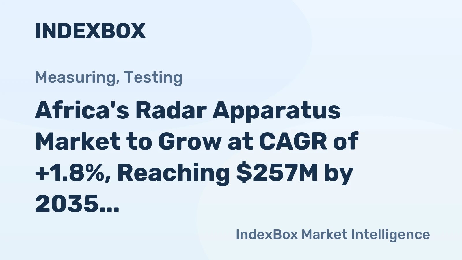Africa's Radar Apparatus Market to Grow at CAGR of +1.8%, Reaching $257M by 2035