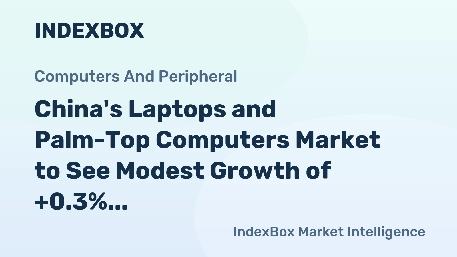 China's Laptops and Palm-Top Computers Market to See Modest Growth of +0.3% CAGR Through 2035