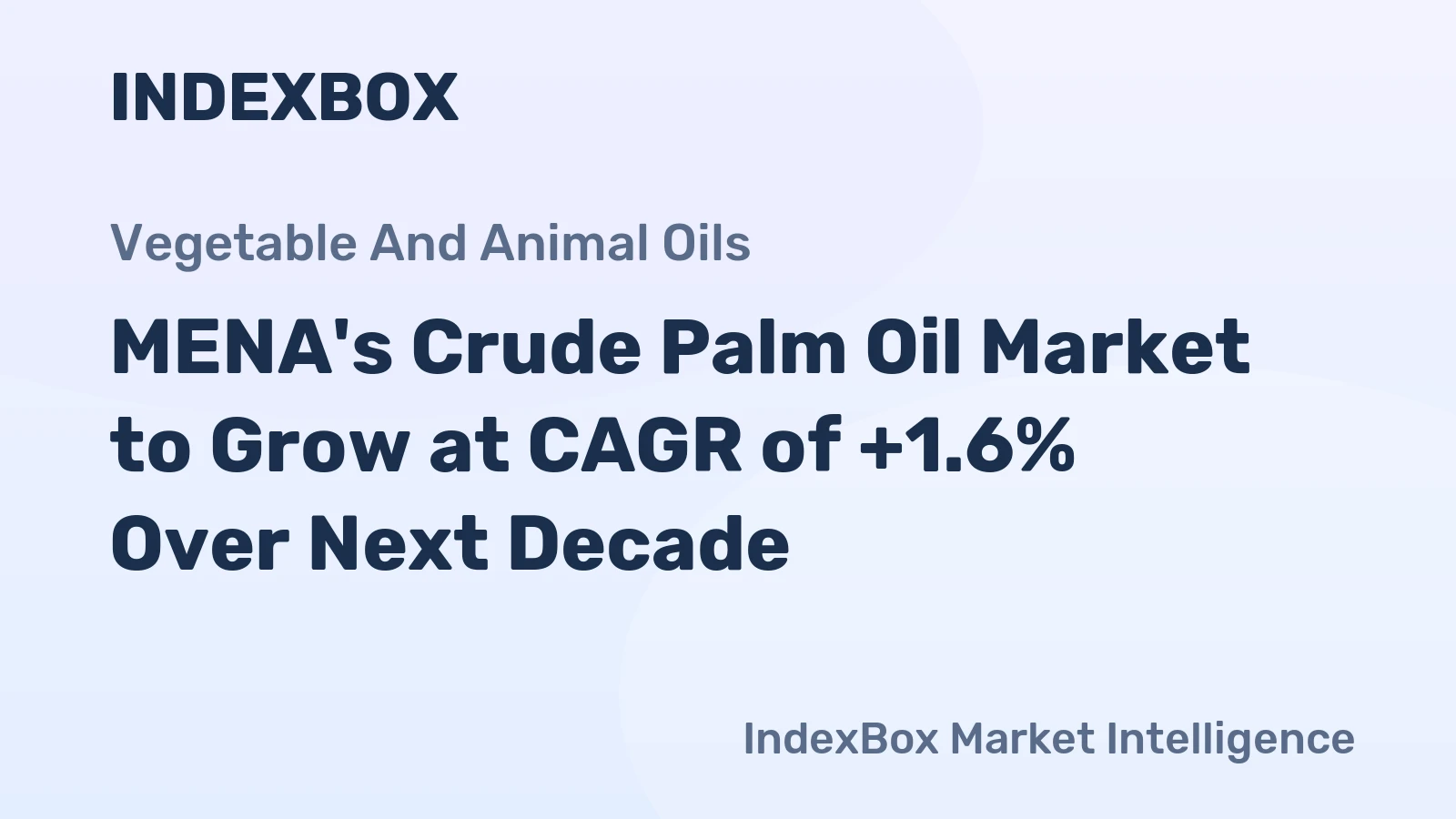 MENA's Crude Palm Oil Market to Grow at CAGR of +1.6% Over Next Decade