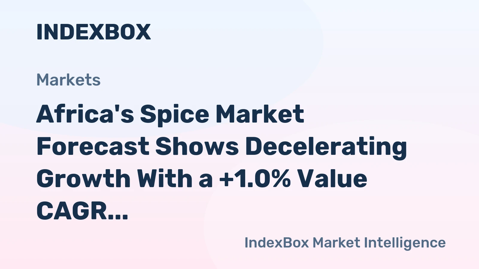 Africa's Spice Market Forecast Shows Decelerating Growth With a +1.0% Value CAGR to 2035