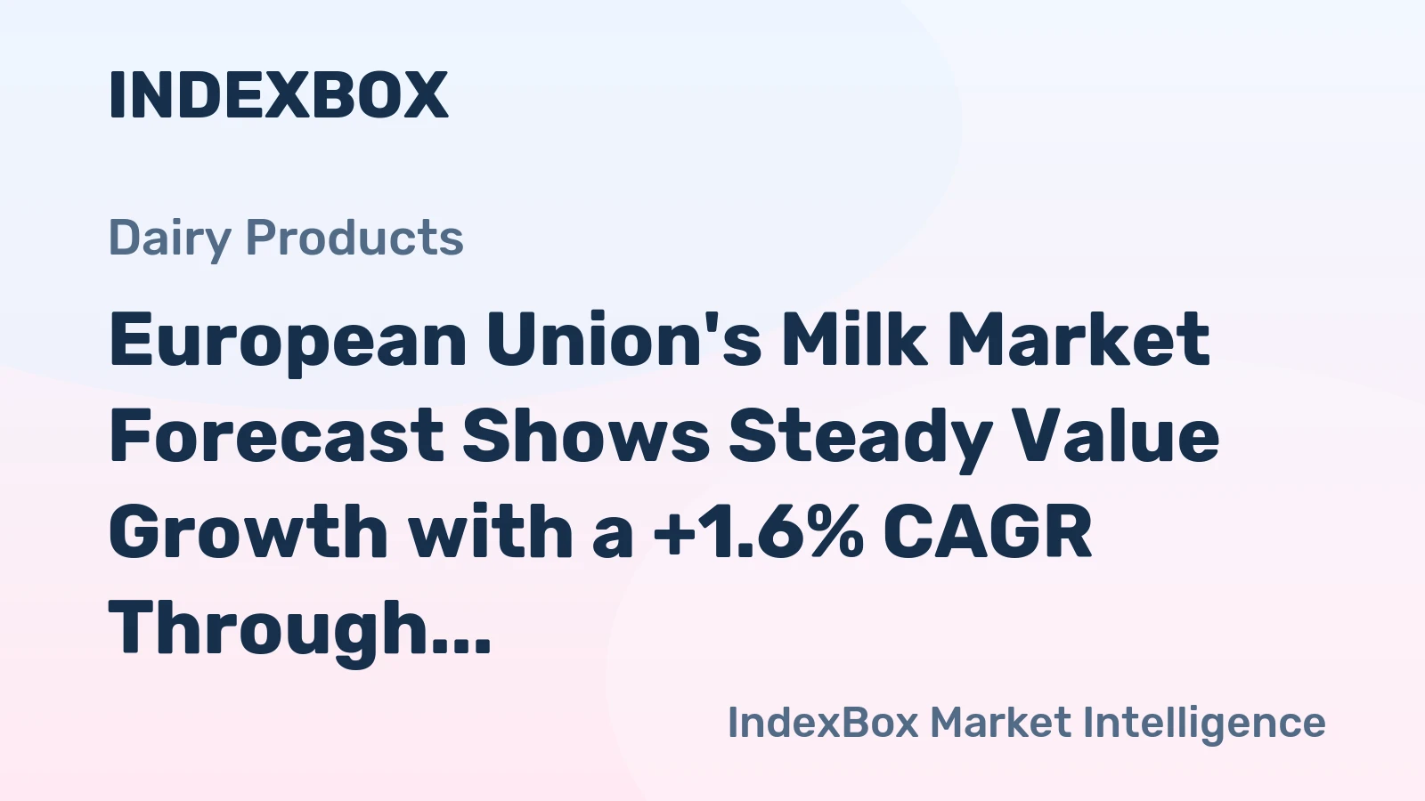 European Union's Milk Market Forecast Shows Steady Value Growth with a +1.6% CAGR Through 2035