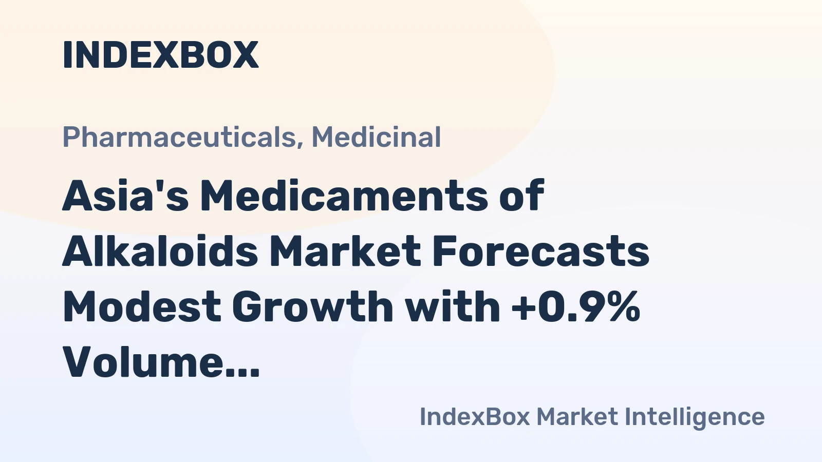 Asia's Medicaments of Alkaloids Market Forecasts Modest Growth with +0.9% Volume CAGR Through 2035