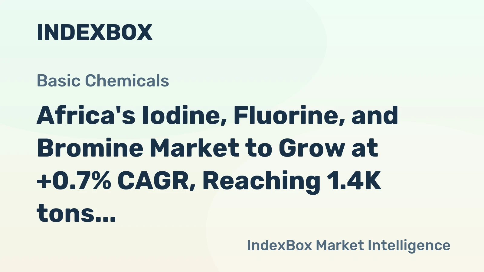 Africa's Iodine, Fluorine, and Bromine Market to Grow at +0.7% CAGR, Reaching 1.4K tons by 2035 and $13M in Value