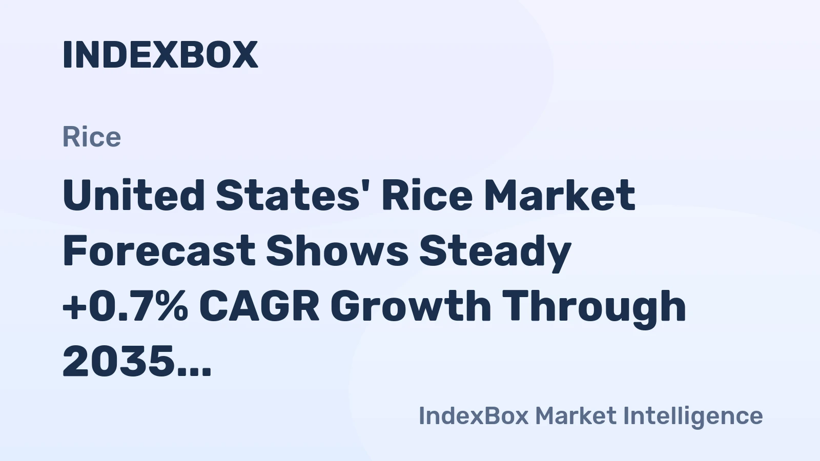 United States' Rice Market Forecast Shows Steady +0.7% CAGR Growth Through 2035