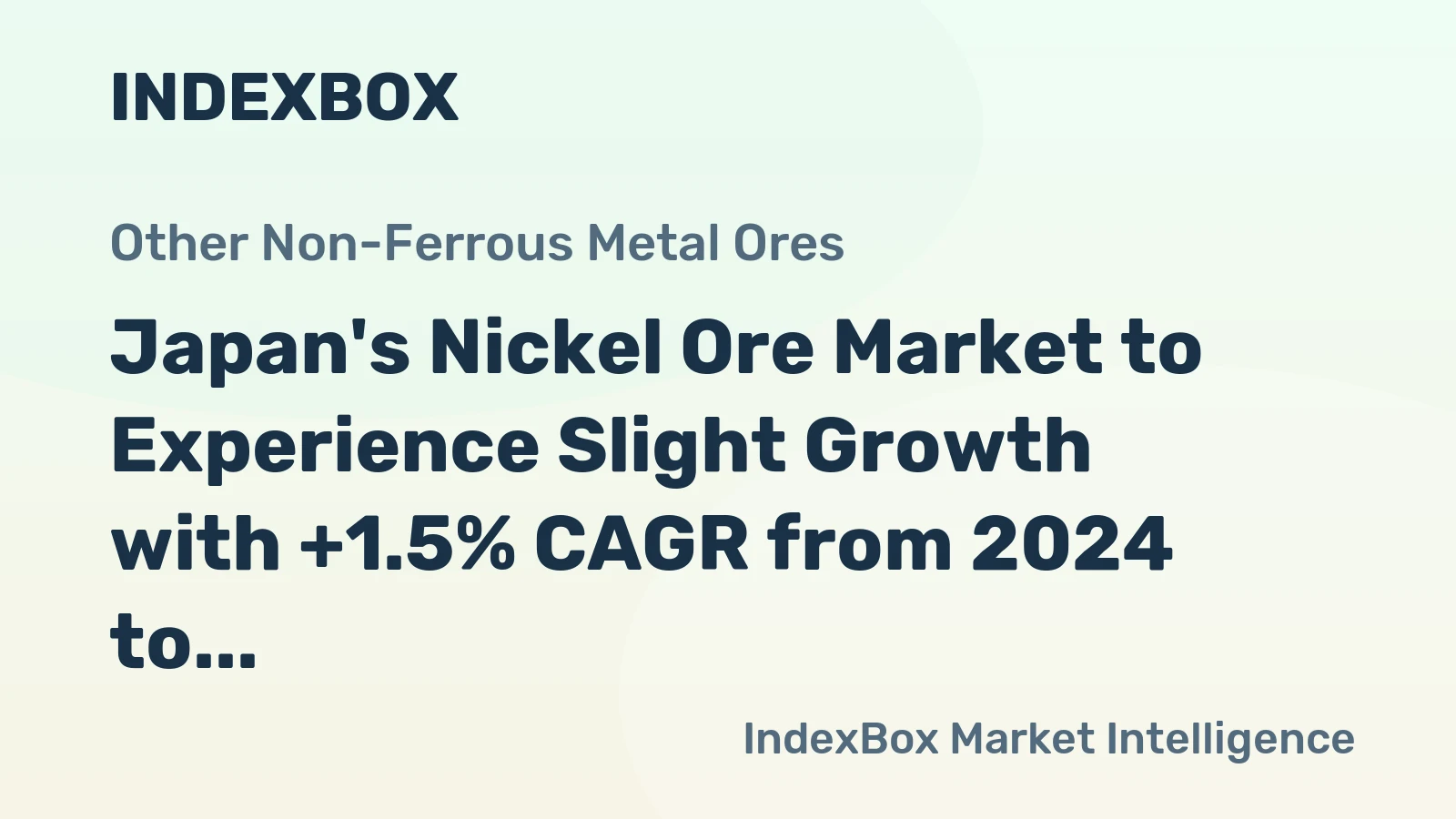Japan's Nickel Ore Market to Experience Slight Growth with +1.5% CAGR from 2024 to 2035