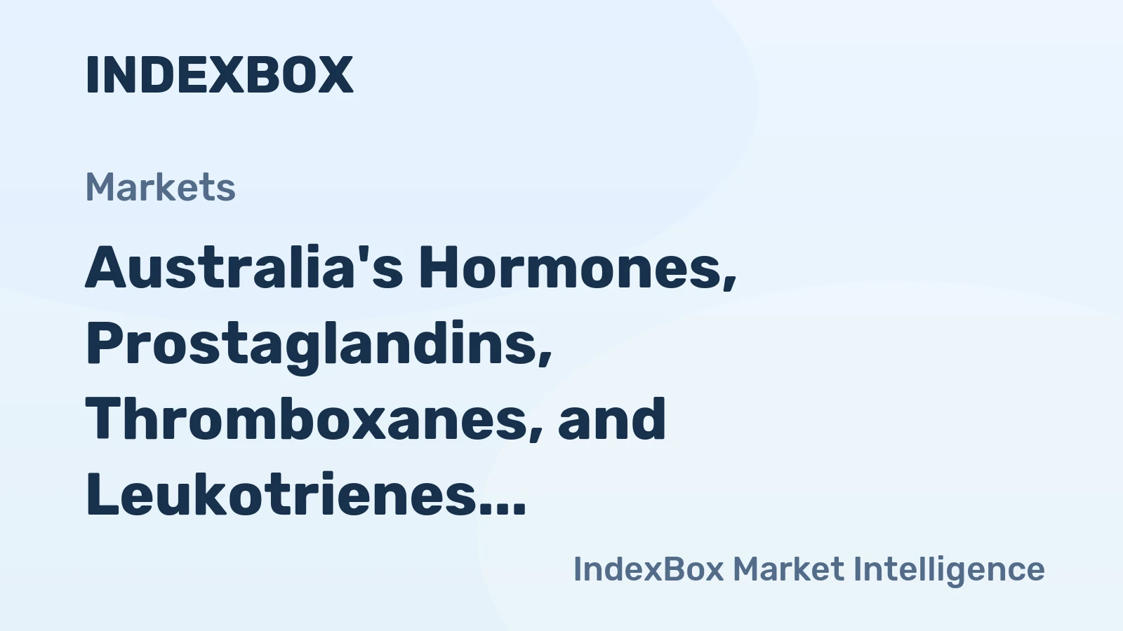 Australia's Hormones, Prostaglandins, Thromboxanes, and Leukotrienes Market to See 3.8% CAGR Growth Through 2035