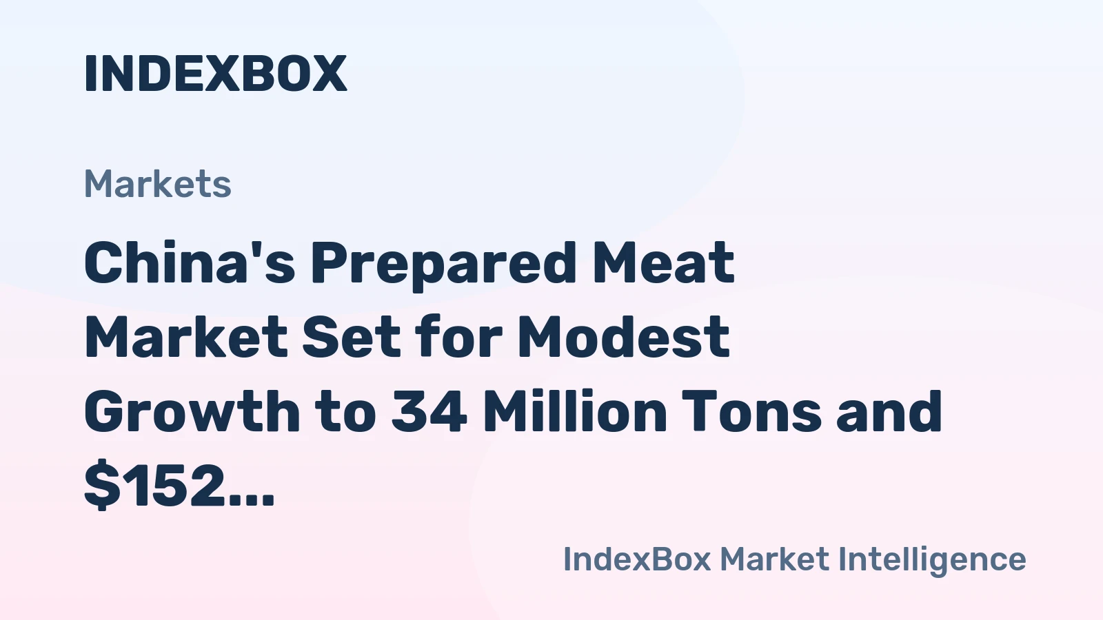 China's Prepared Meat Market Set for Modest Growth to 34 Million Tons and $152 Billion