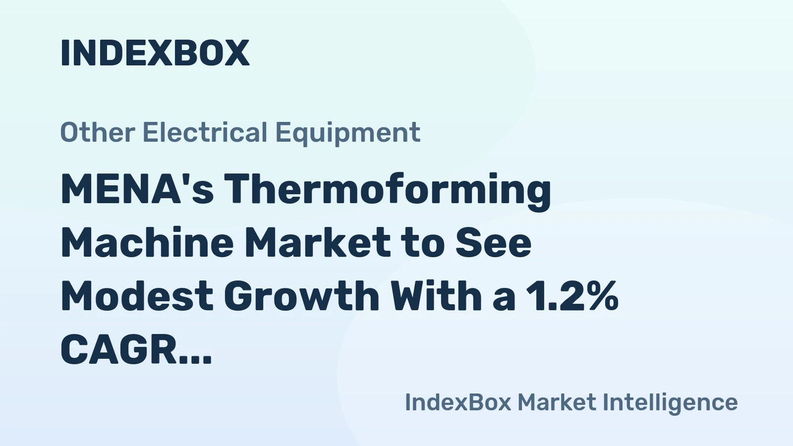 MENA's Thermoforming Machine Market to See Modest Growth With a 1.2% CAGR Through 2035