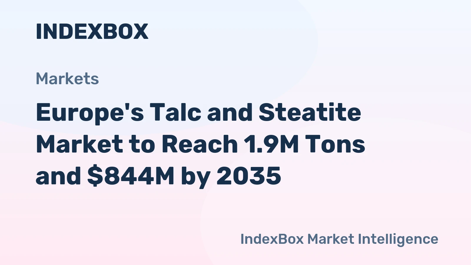Europe's Talc and Steatite Market to Reach 1.9M Tons and $844M by 2035