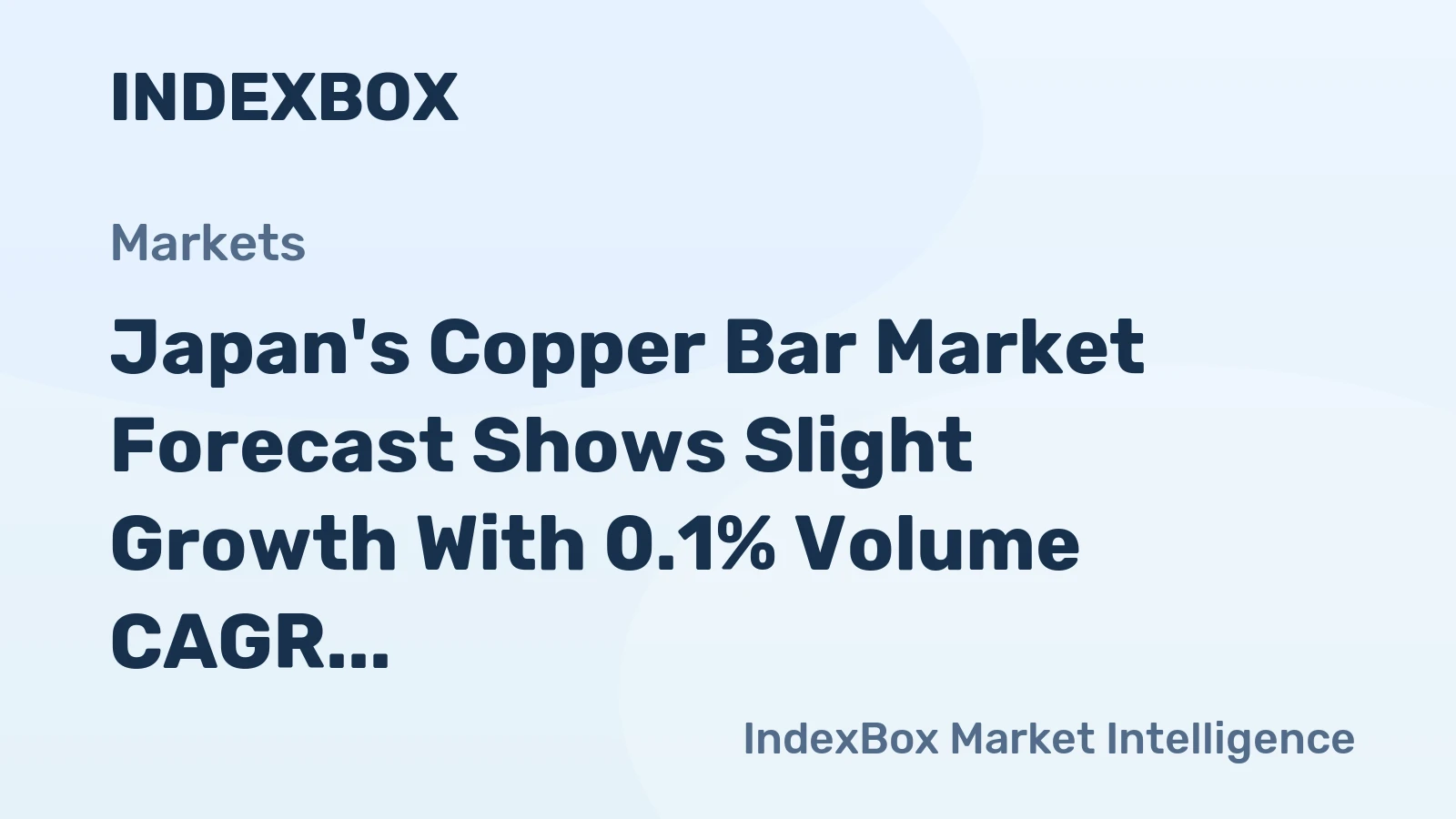 Japan's Copper Bar Market Forecast Shows Slight Growth With 0.1% Volume CAGR Through 2035